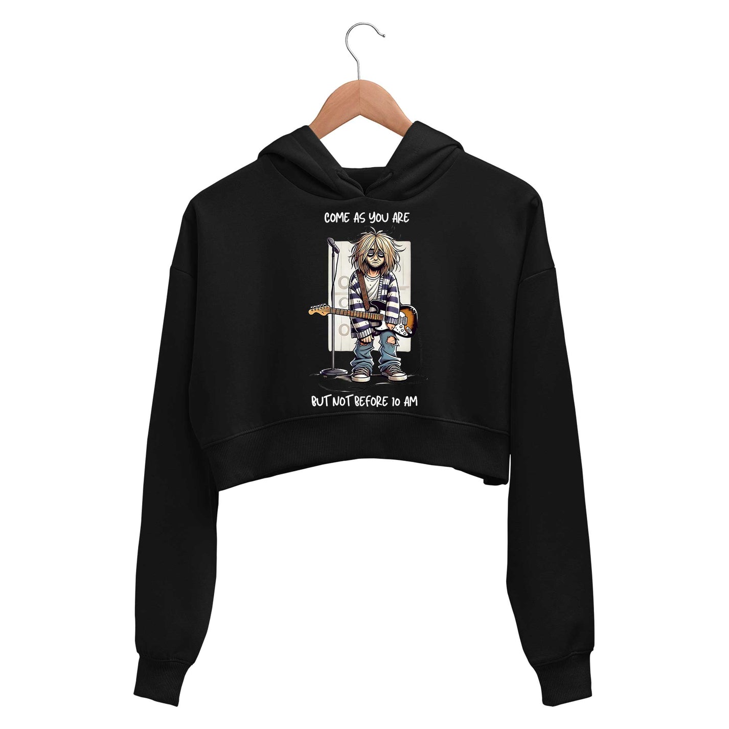 Nirvana Crop Hoodie - Not Before 10 AM – The Banyan Tee